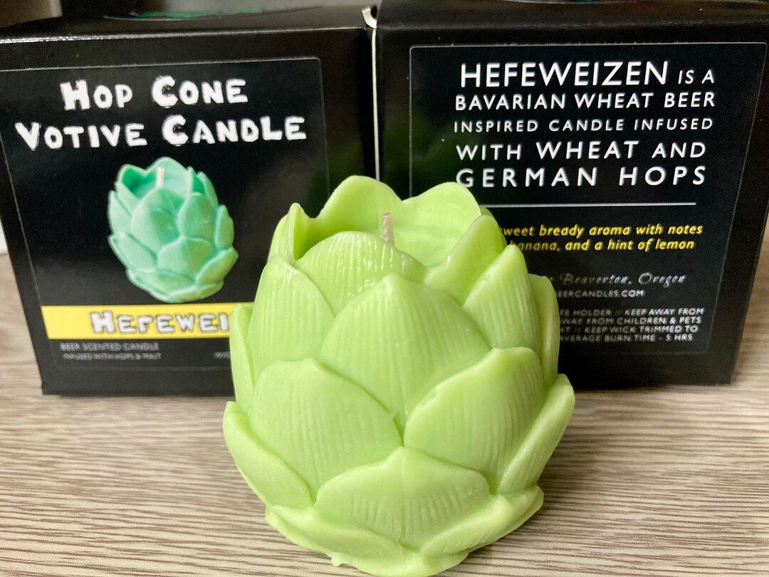 Hop Cone Shaped Candle - Hop Candle - Craft Beer Scented Candle - Beer ...