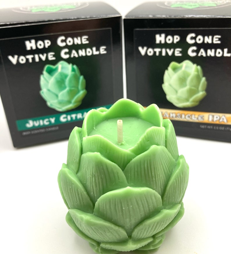 Hop Cone Shaped Candle - Hop Candle - Craft Beer Scented Candle - Beer ...