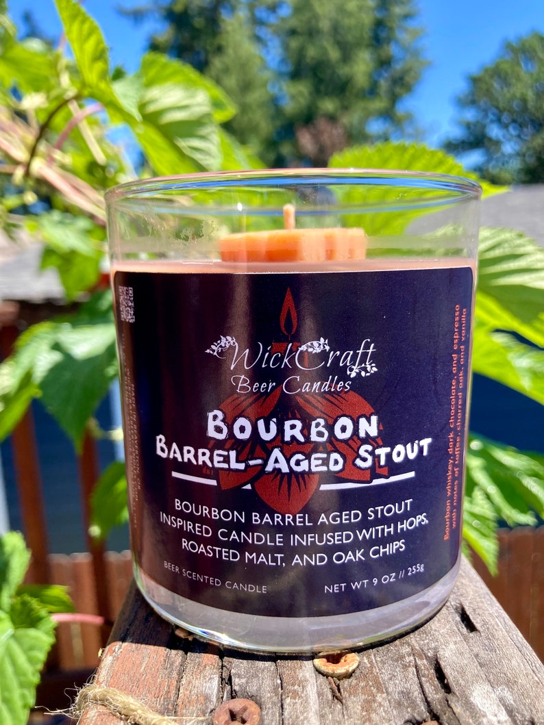 Bourbon Barrel Aged Stout Candle - Craft Beer Scented Candle - Imperial ...