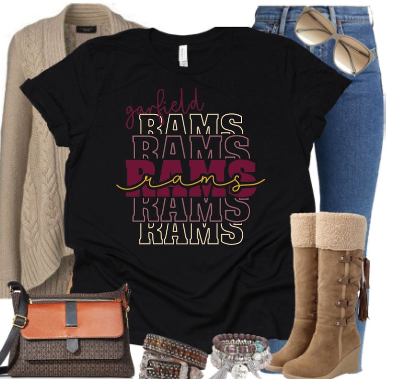 Garfield Rams Stacked Word T Shirt - Etsy