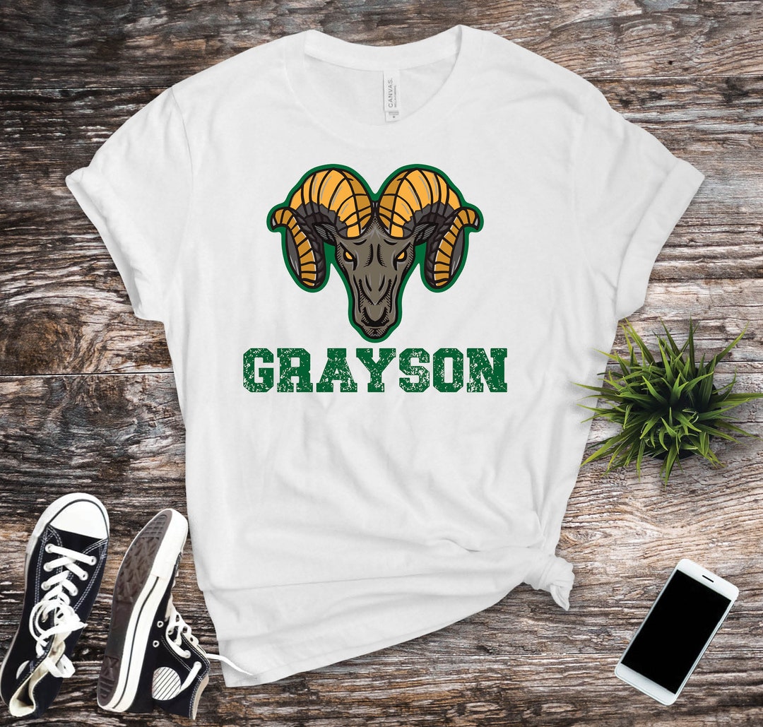 Grayson Rams Colorful T Shirt, Rams Mascot Shirt, Custom Rams T-shirt ...