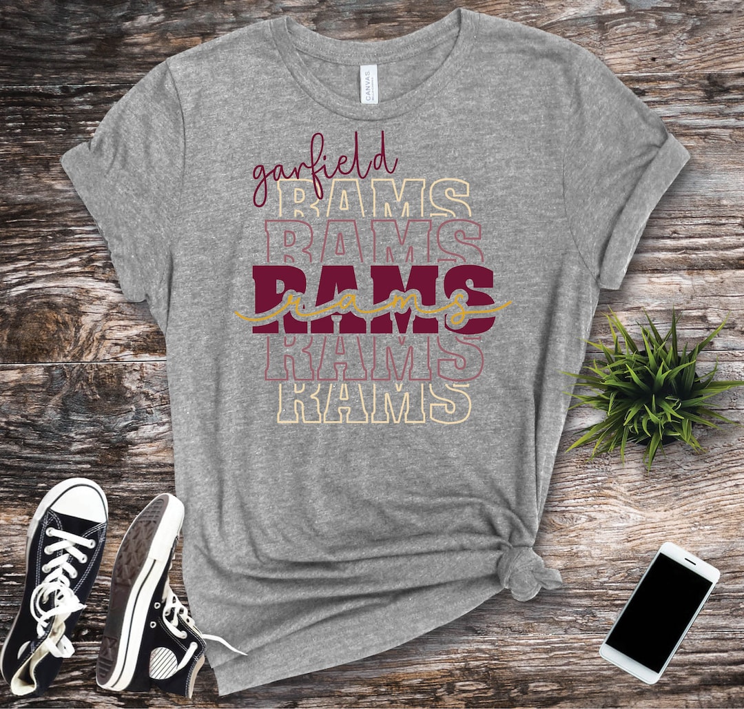 Garfield Rams Stacked Word T Shirt - Etsy