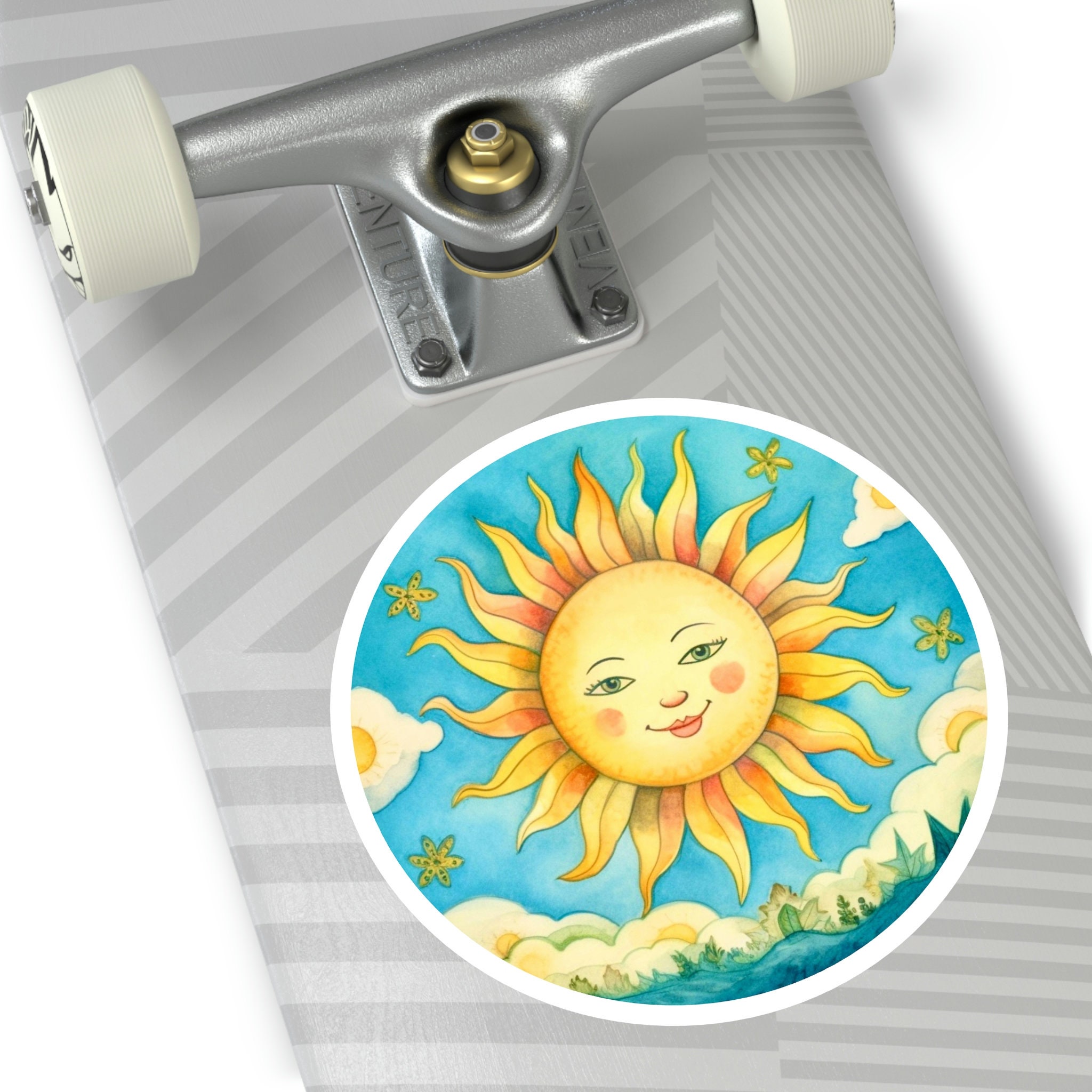 Vintage Round Sun Vinyl Sticker for Indoor and Outdoor Use - Etsy