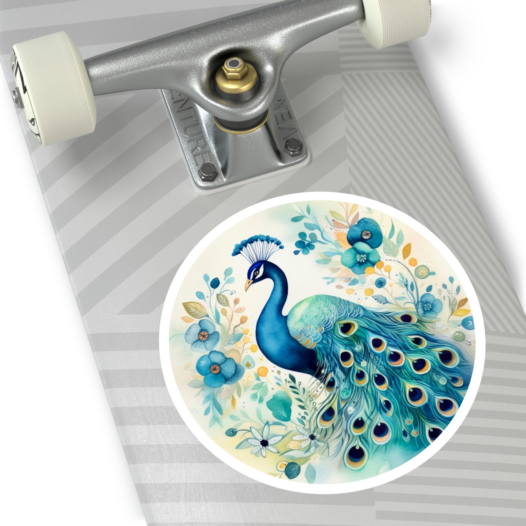 Beautiful Round Peacock Sticker for Indoor and Outdoor Use Add a Pop of ...