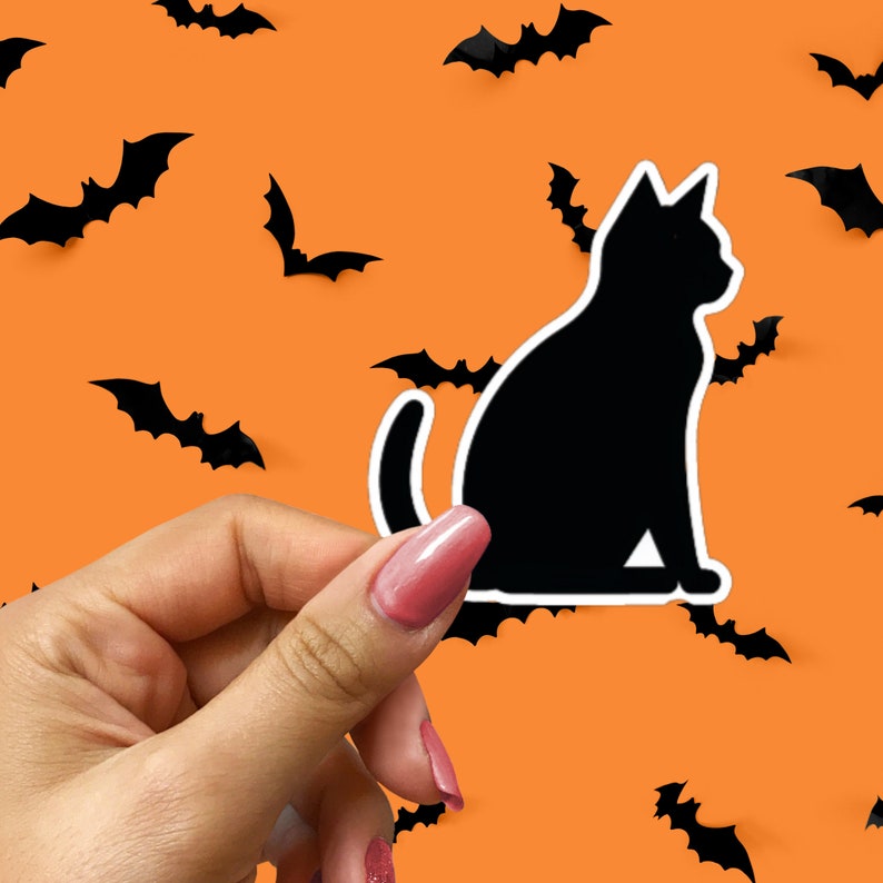 Black Cat Silhouette Sticker Minimalist Decal for Cat - Etsy