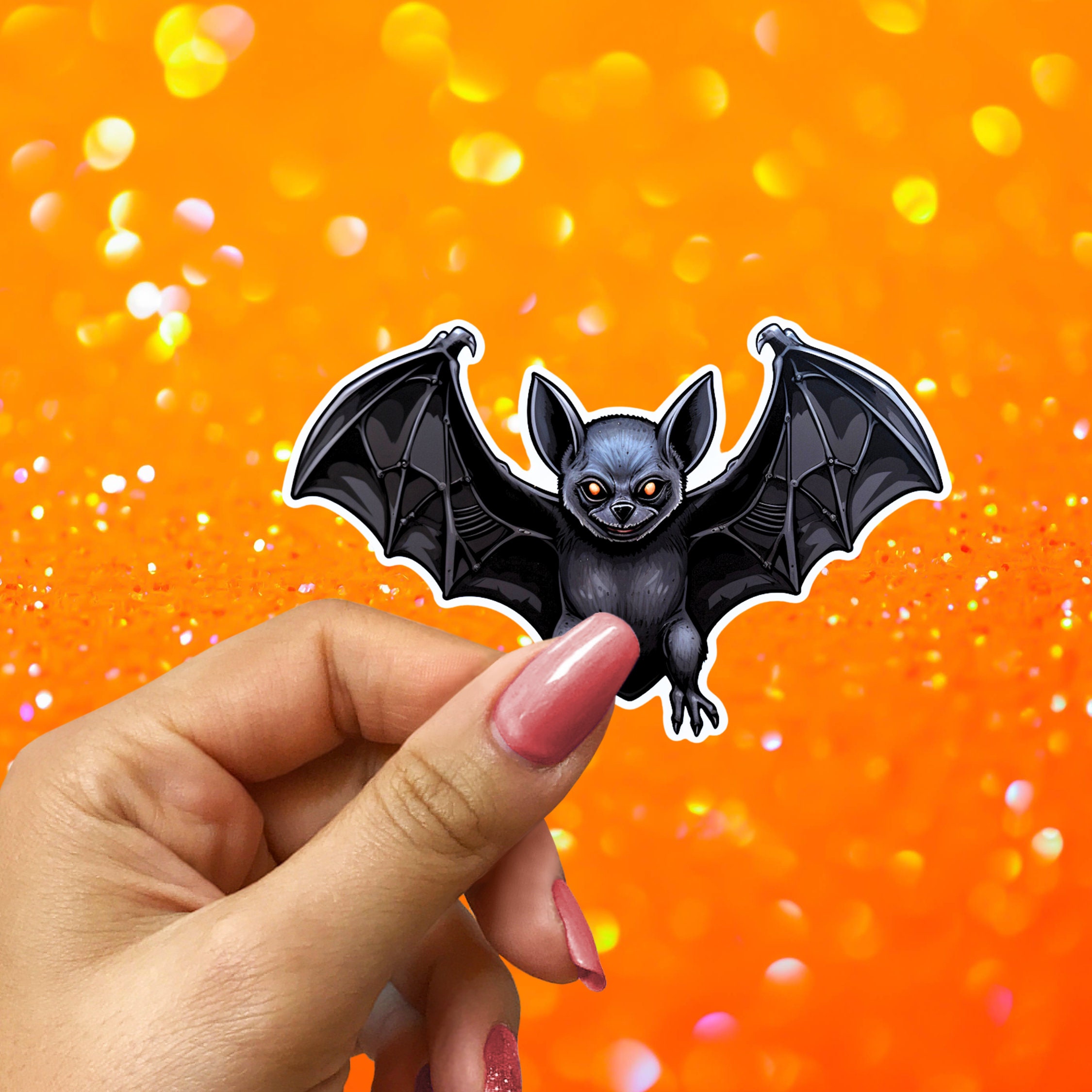 Spooky Halloween Bat Sticker Easy Peel in 3 Sizes - Etsy