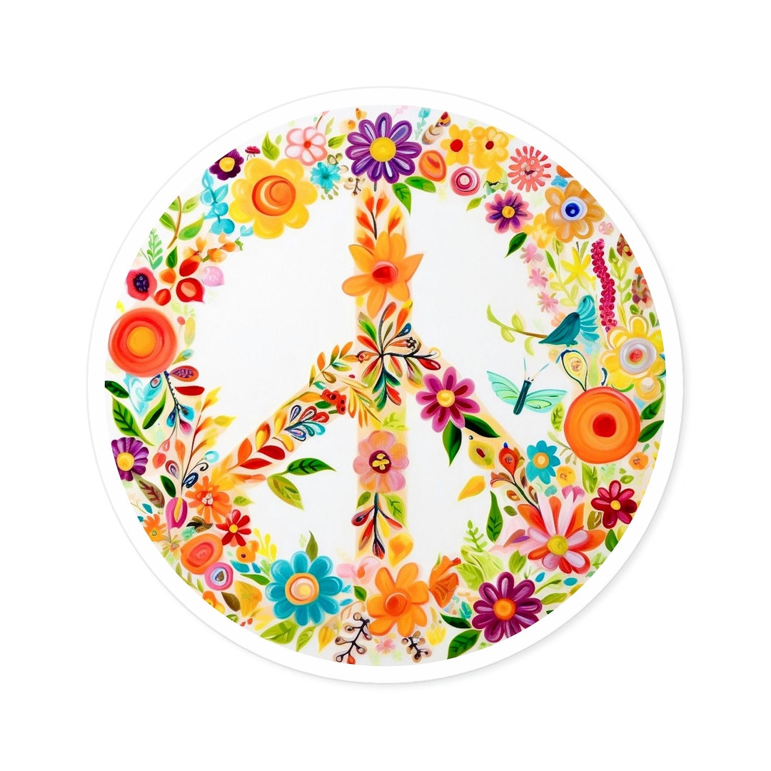 Daisy Peace Sign Sticker - Etsy