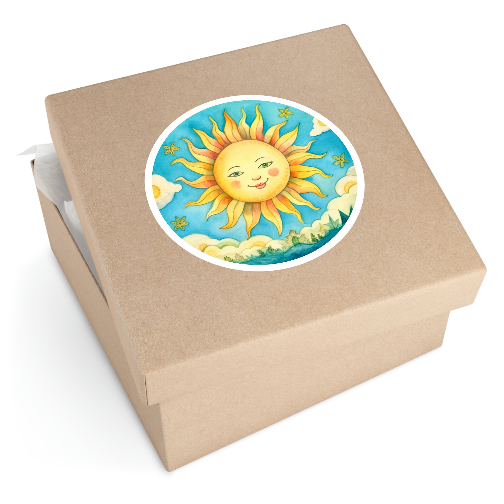 Vintage Round Sun Vinyl Sticker for Indoor and Outdoor Use - Etsy