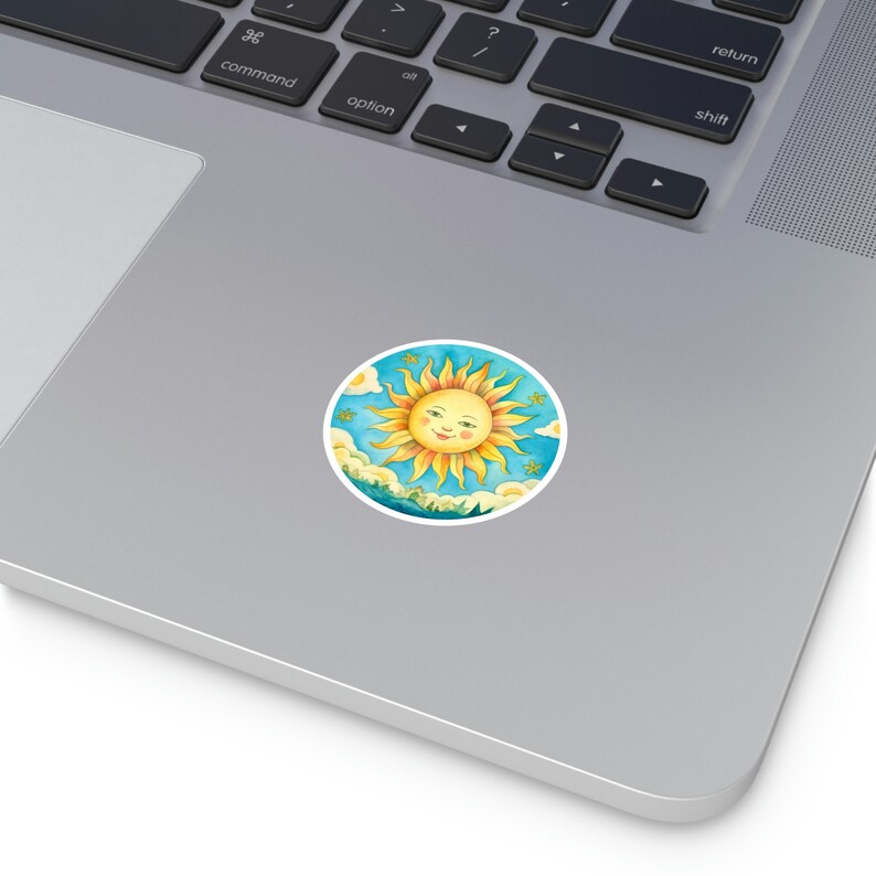 Vintage Round Sun Vinyl Sticker for Indoor and Outdoor Use - Etsy