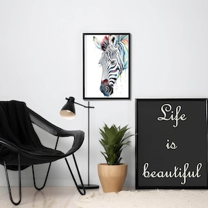 Zebra PRINTABLE WALL ART Abstract Colorful Art Instant Download Digital ...