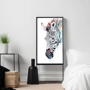 Zebra PRINTABLE WALL ART Abstract Colorful Art Instant Download Digital ...