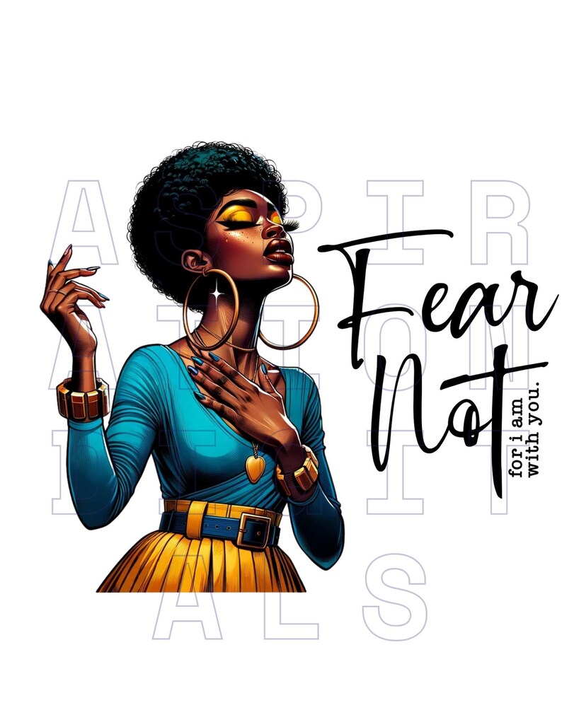 Black Woman, Fear Not Digital Print, Inspirational Wall Art, Uplifting ...
