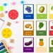 55 Fruit Vegetable Cards | Montessori Flashcards | Pre-school Cards ...