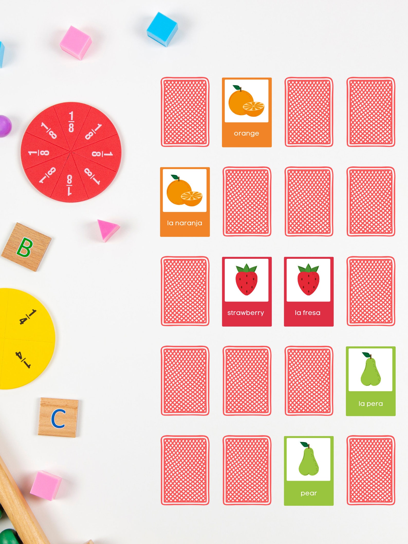 55 Fruit Vegetable Cards | Montessori Flashcards | Pre-school Cards ...