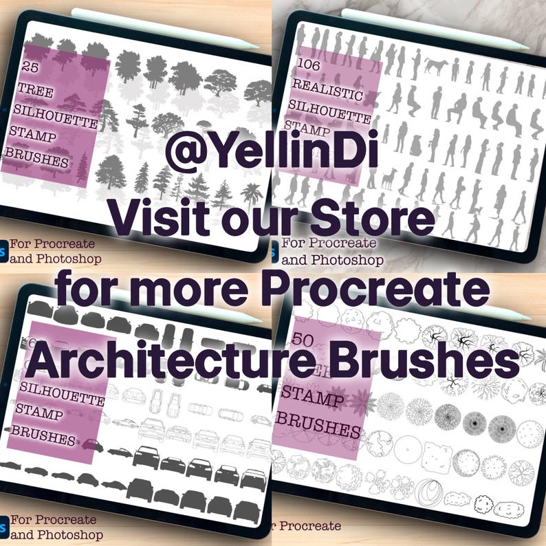 36 Texture Seamless Brushes for Architectural Drawings - Digital Brush ...