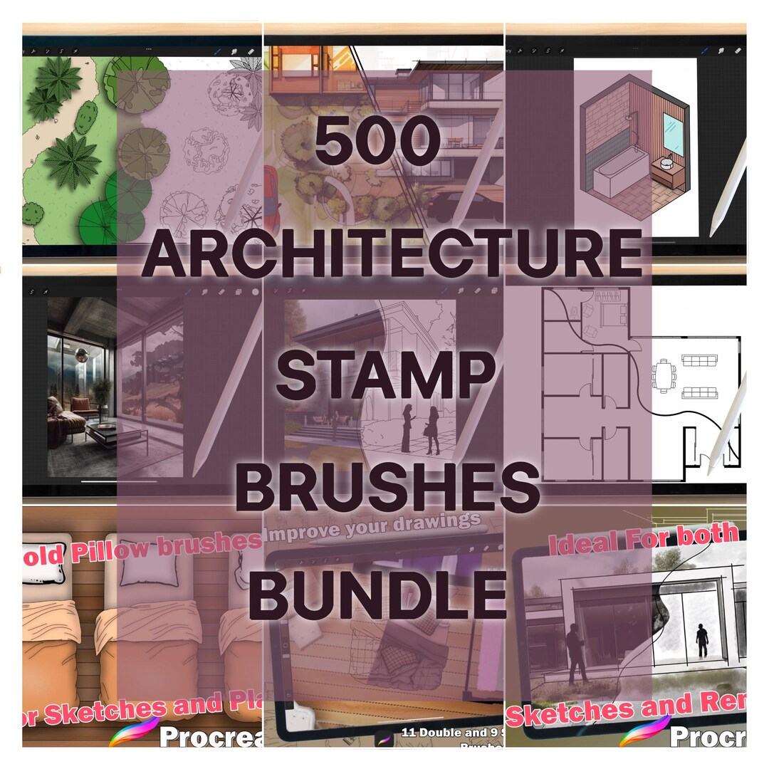 493 Architecture Stamp Brushes for Architectural Drawings - Digital ...