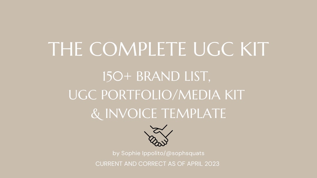 THE UGC KIT! Portfolio/ Media Kit, Invoice Template and 150+ Brands ...