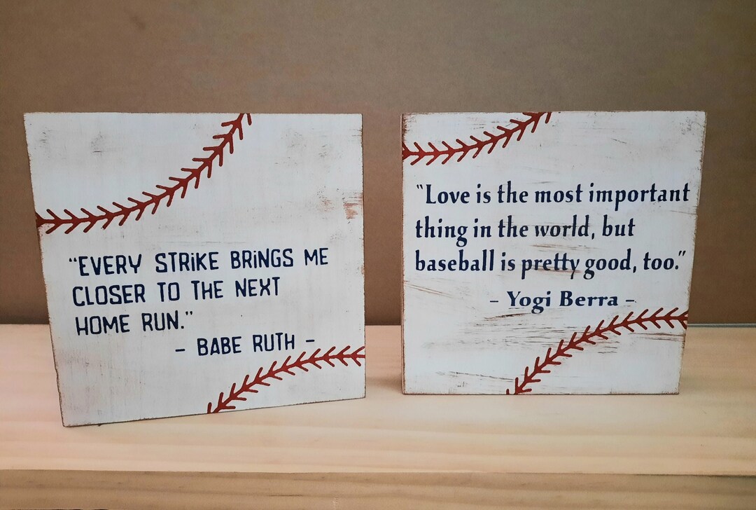 Baseball Yogi Berra Babe Ruth Quote Wood Shelfie Sign - Etsy