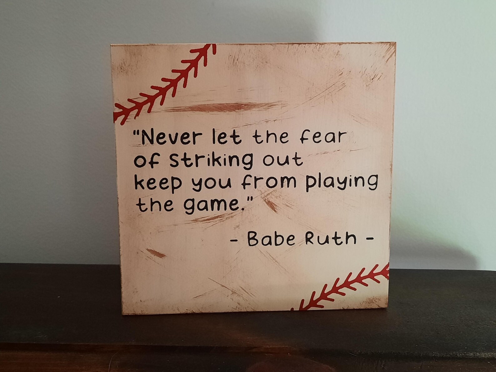 Baseball Quote Babe Ruth Wood Shelfie Sign - Etsy