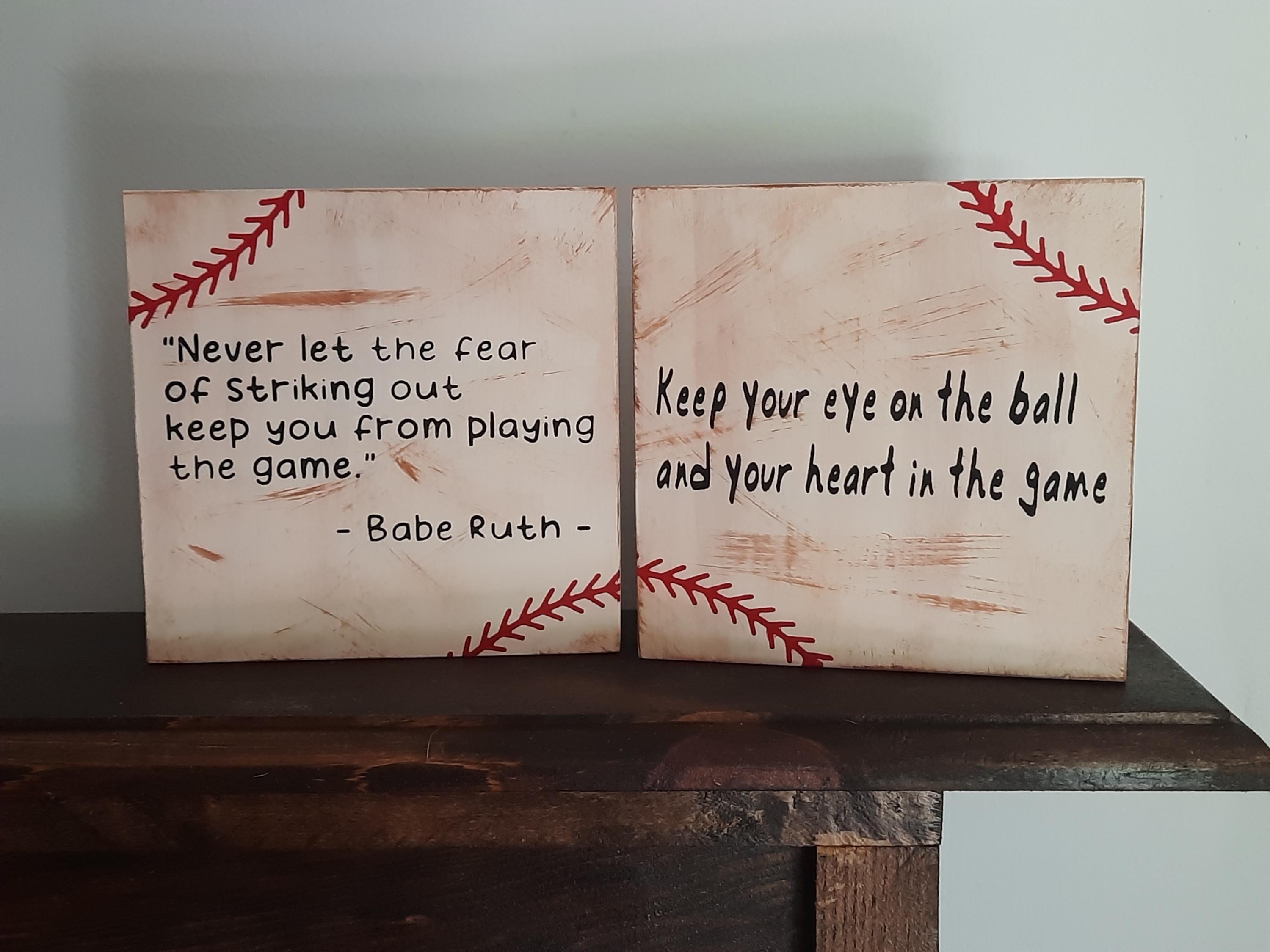 Baseball Quote Babe Ruth Wood Shelfie Sign - Etsy