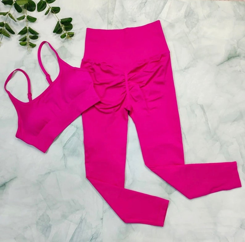 Pink Workout Set - Etsy