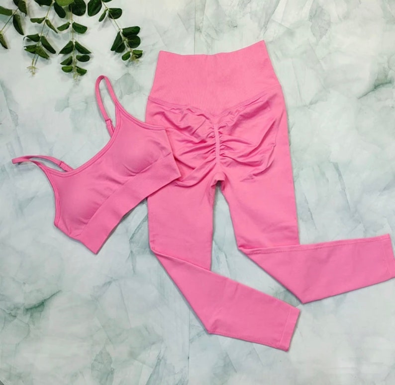 Pink Workout Set - Etsy