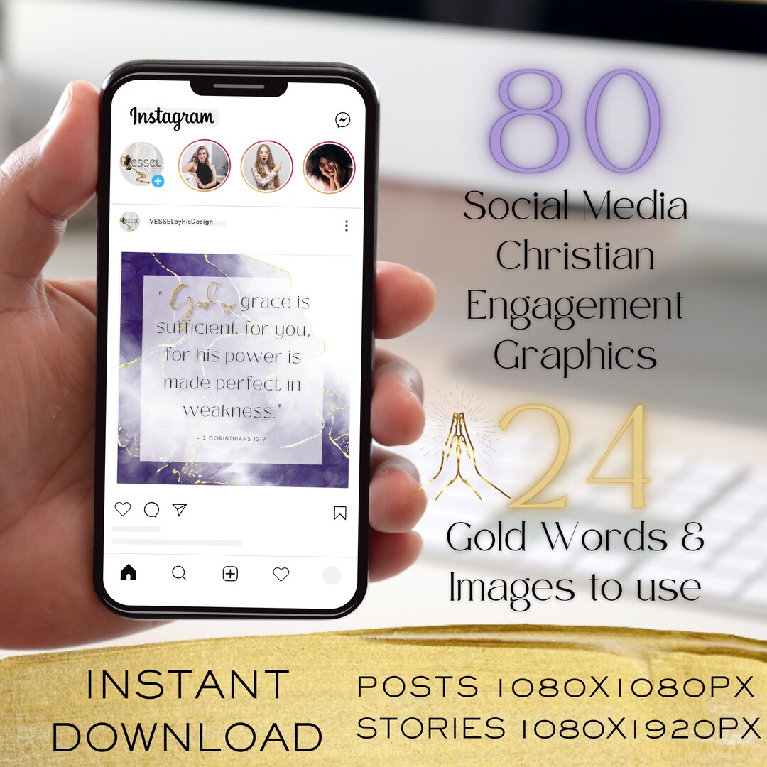 Christian Bible Verses Social Media Posts Graphics - Etsy
