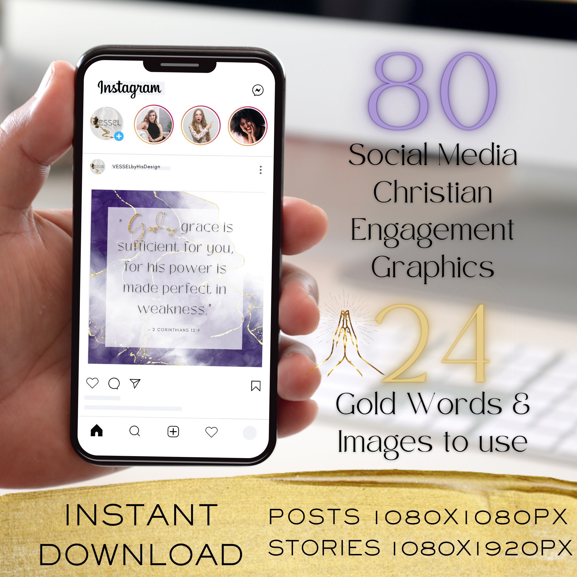 Christian Bible Verses Social Media Posts Graphics - Etsy