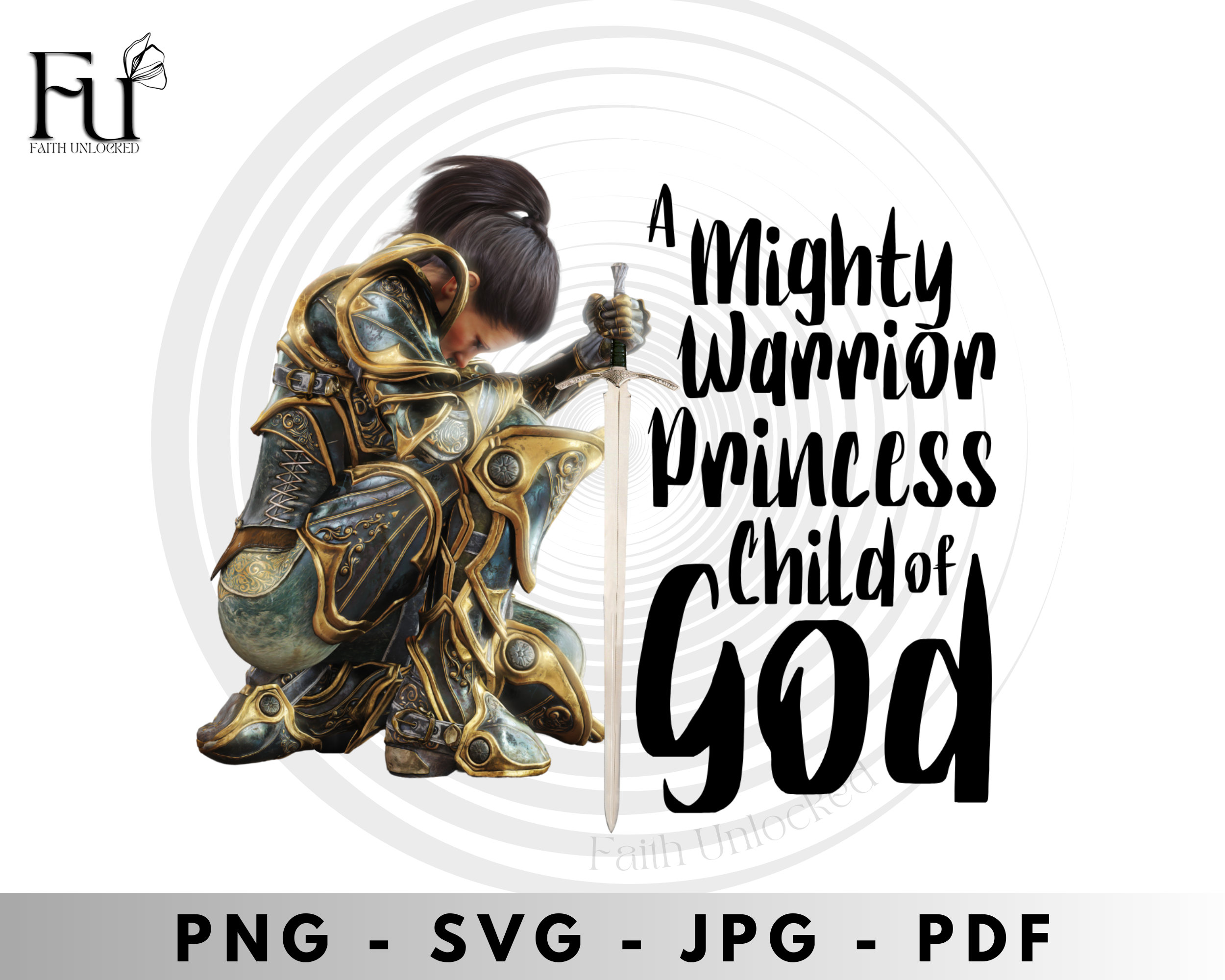Mighty Warrior Princess Child of God Svg, Scripture Svg, Png, Bible ...