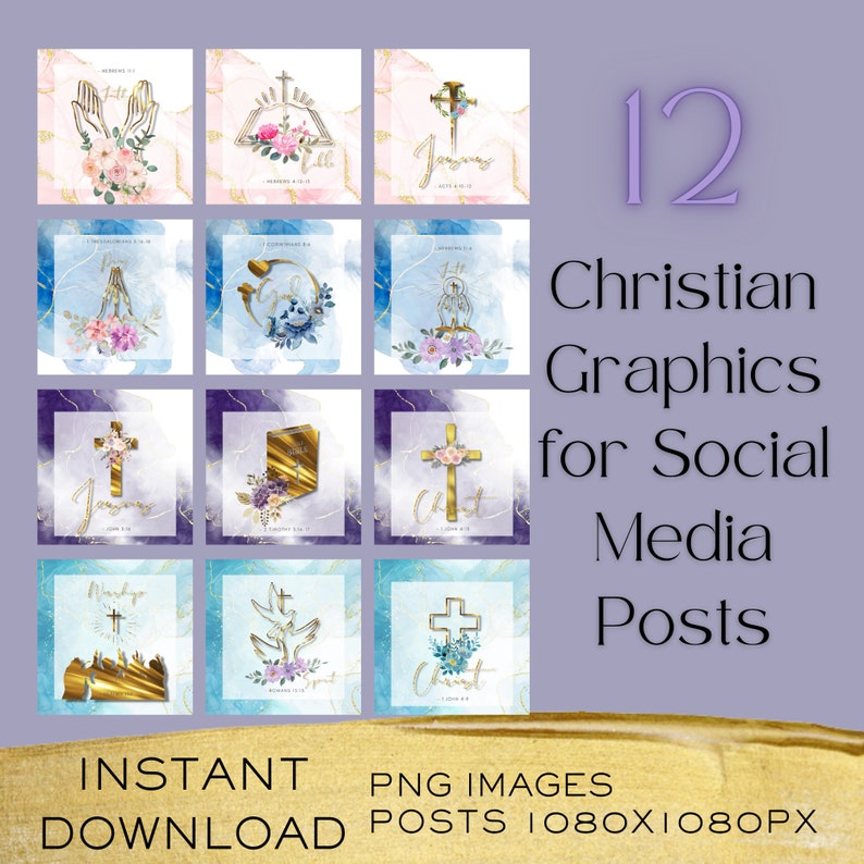 Christian Bible Verses Social Media Posts Graphics - Etsy