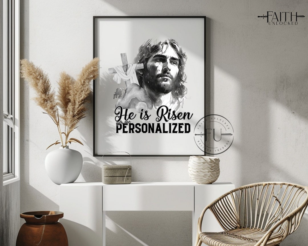 He is Risen Digital Download, Jesus Cross, Matthew 28v6, Gift Idea ...