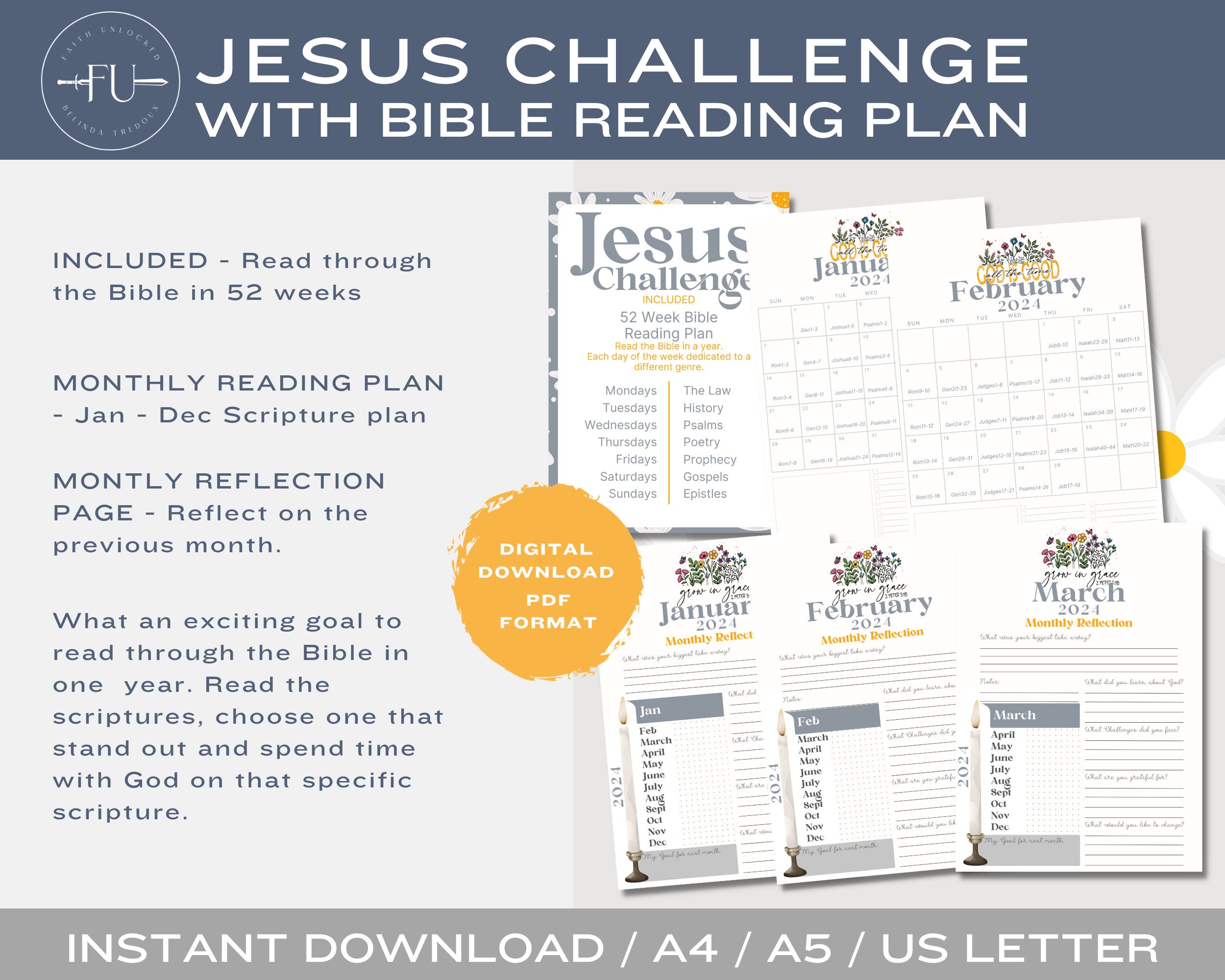 JESUS Challenge / Bible Reading Plan / Get to Know God / Spend Time in ...