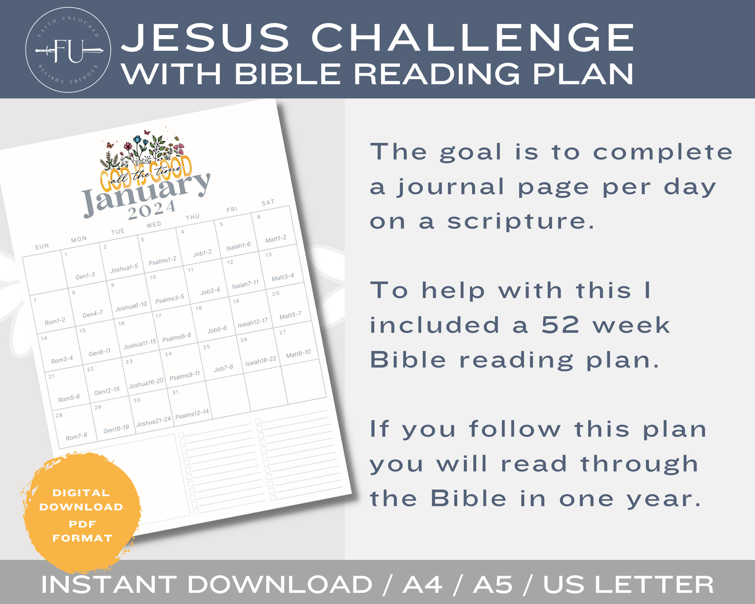 JESUS Challenge / Bible Reading Plan / Get to Know God / Spend Time in ...