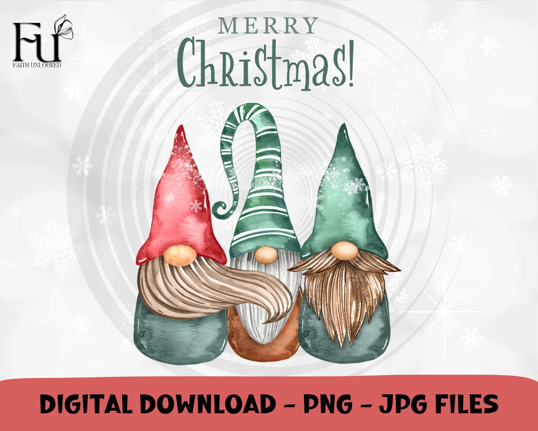 Merry Christmas Gnome Svg, Png, Jpg, Pdf Files, Digital Download, Gift ...