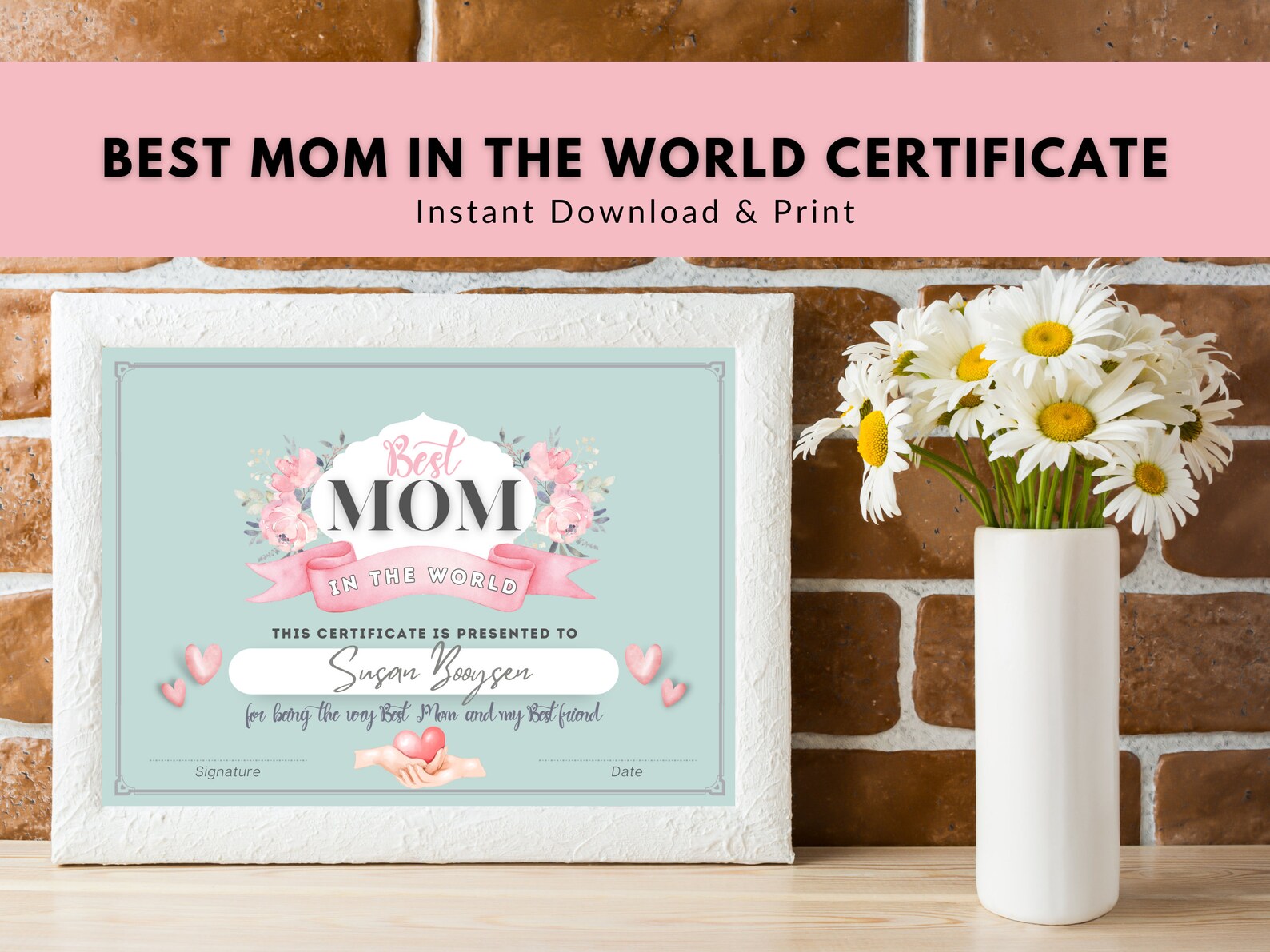 Certificate / Mothers Day / Best Mom / Best Mom in the World ...