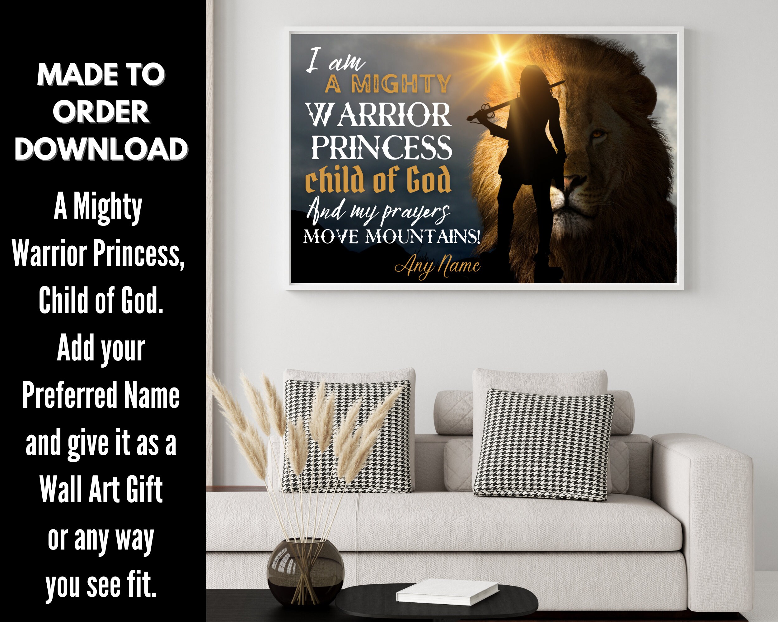 Personalized I Am a Mighty Warrior Princess Child of God, Digital ...