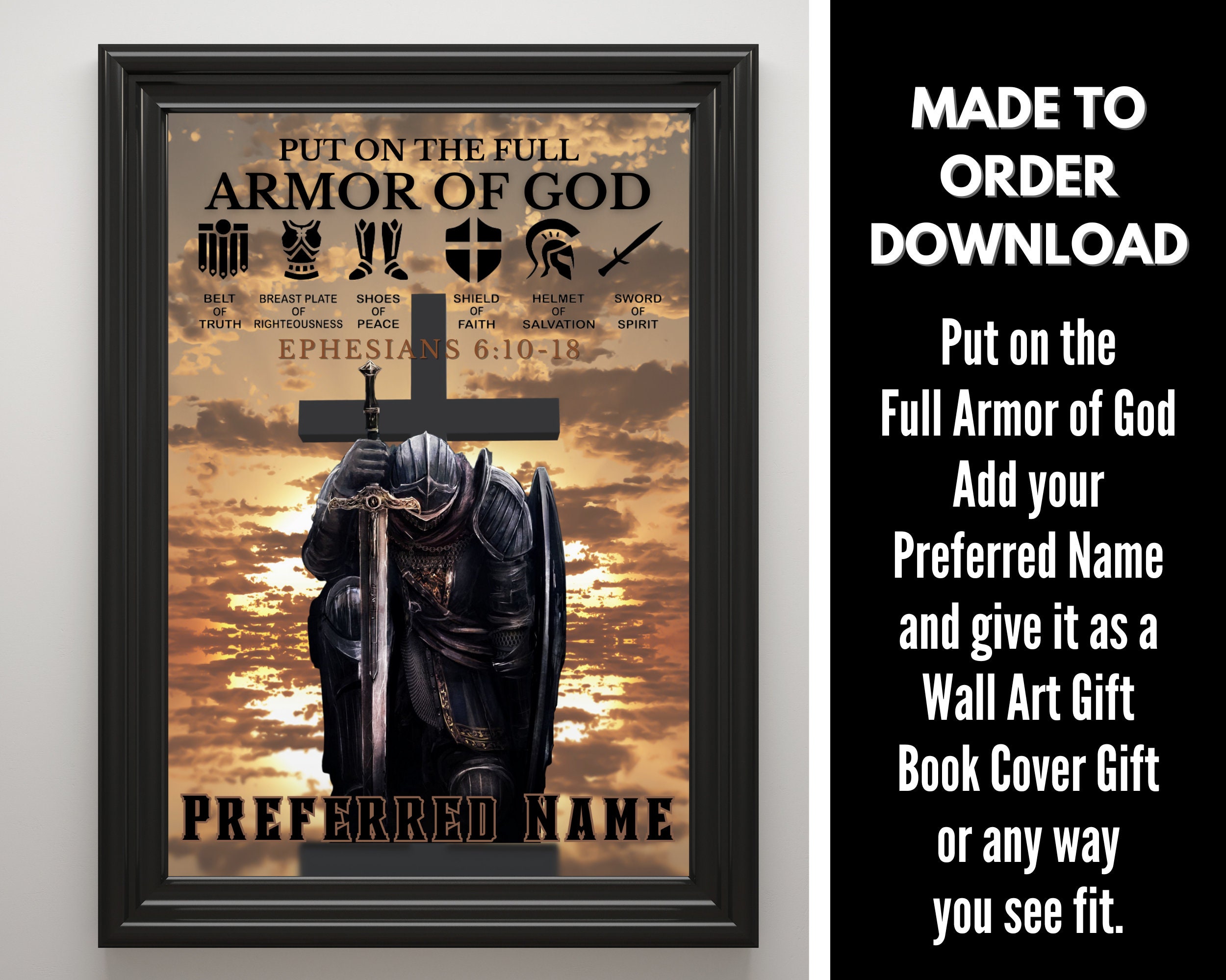 Personalized Armor of God Digital Download, Put on Full Armor ...