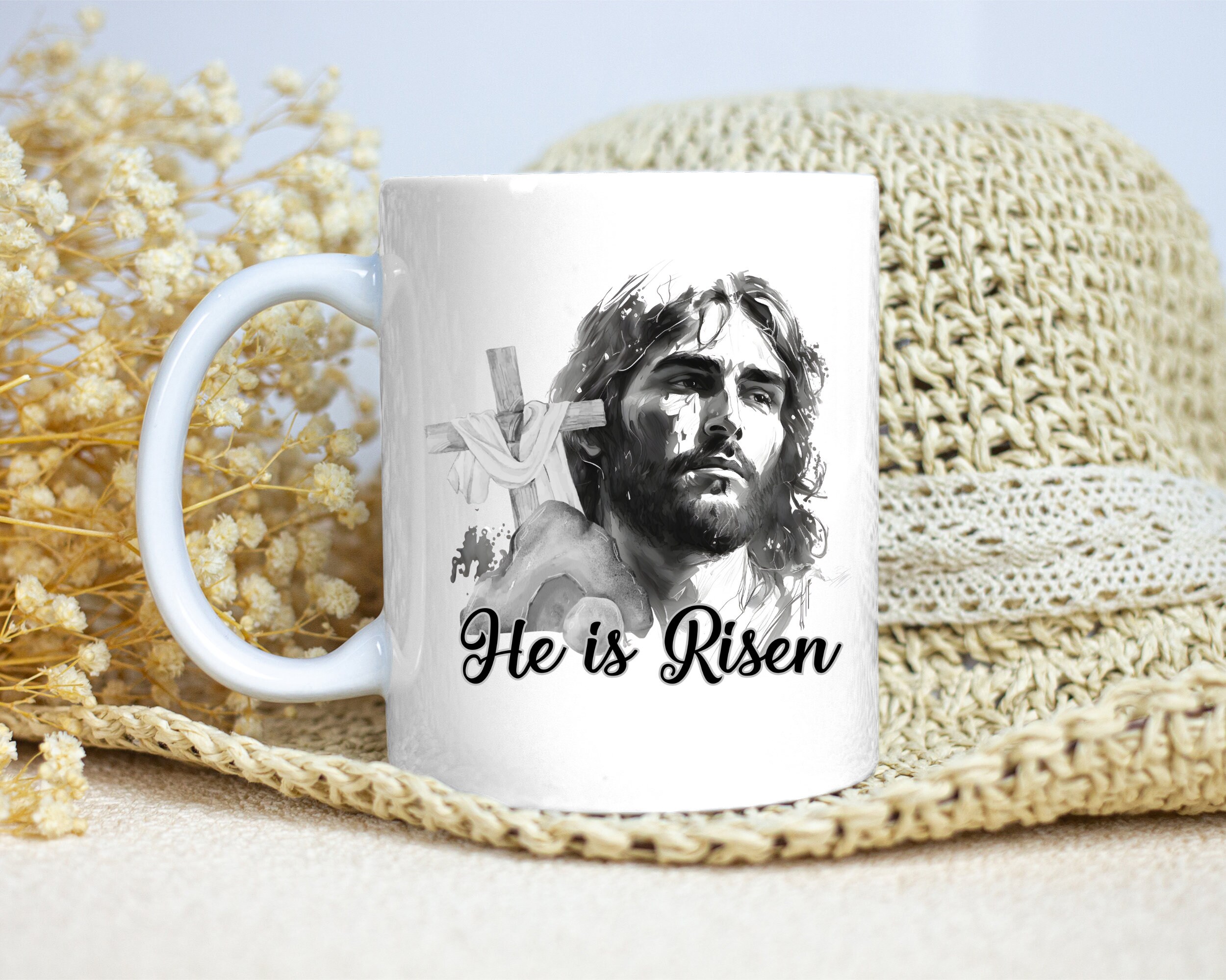 He is Risen Digital Download, Jesus Cross, Matthew 28v6, Gift Idea ...