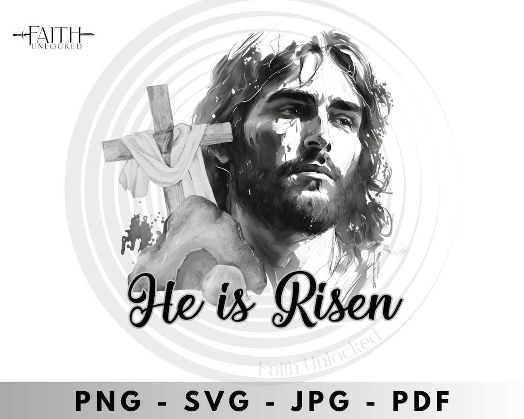 He is Risen Digital Download, Jesus Cross, Matthew 28v6, Gift Idea ...