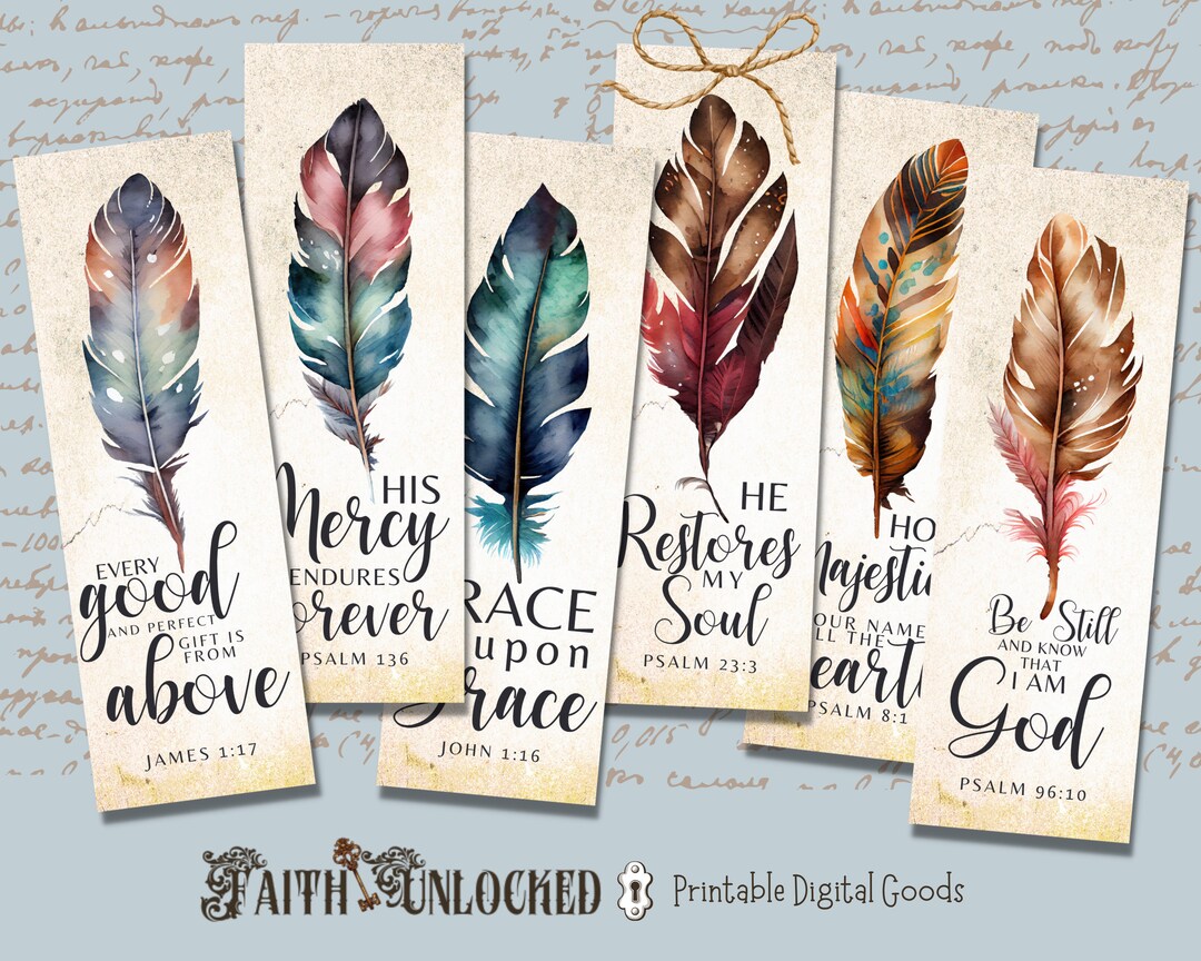 8 Bible Verse Bookmarks, Set 1 Instant Download for Craft Projects ...