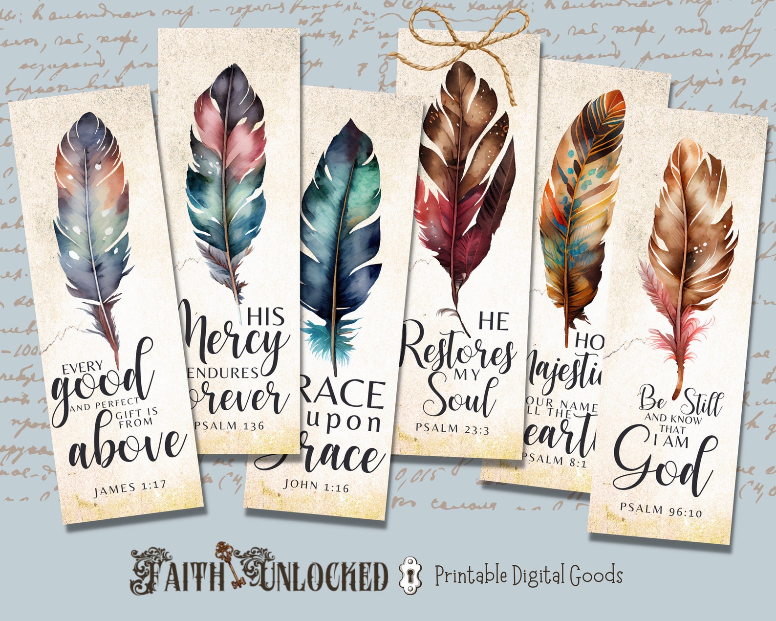 8 Bible Verse Bookmarks, Set 1 Instant Download for Craft Projects ...