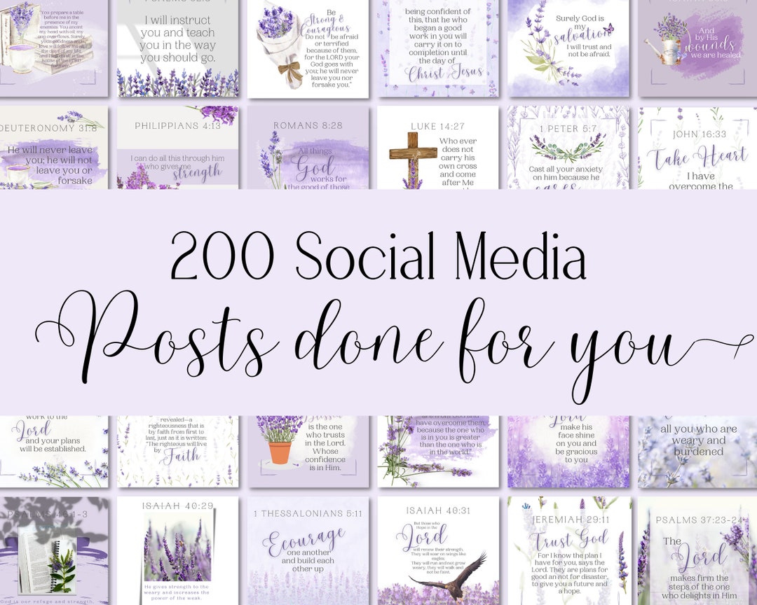 Digital Lavender Social Media Content / Christian Scripture / Faith ...