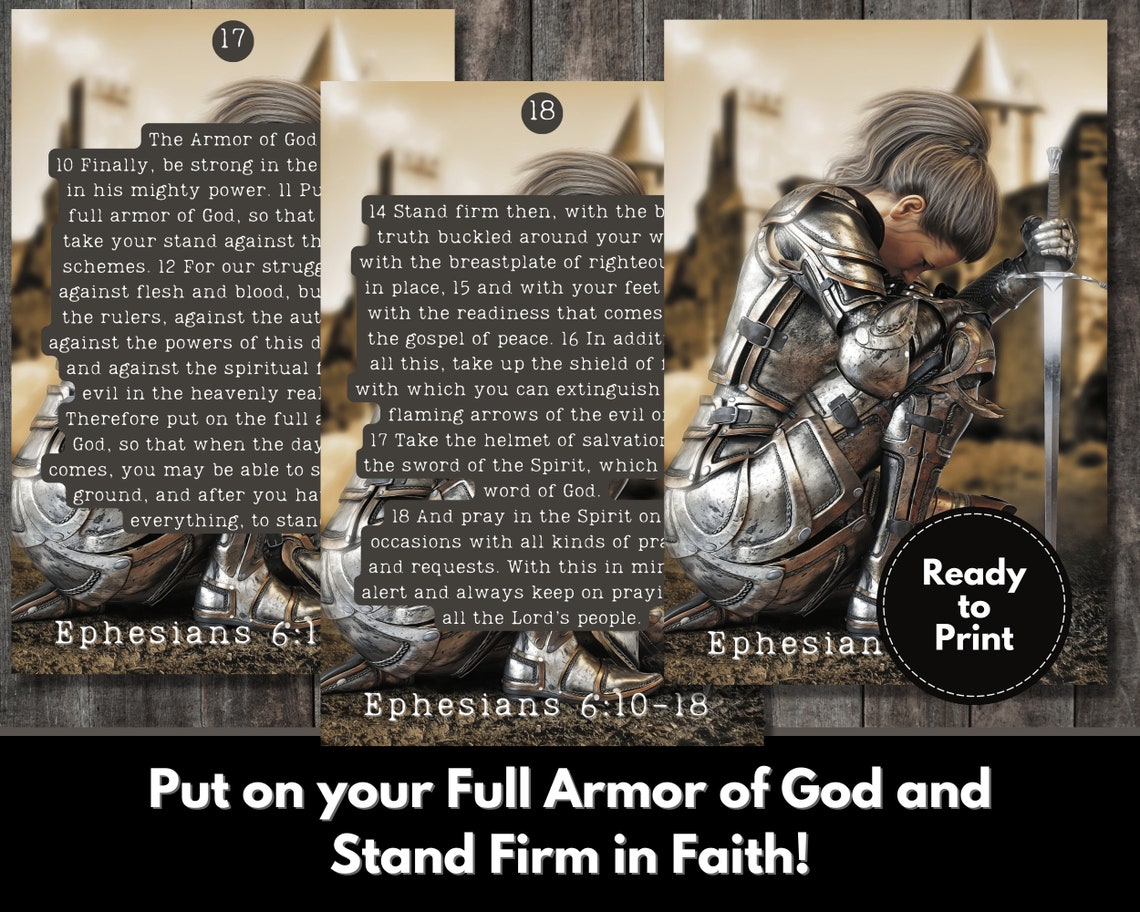 Spiritual Warfare Prayer / Full Armor of God / Prayer Cards / Gift Idea ...