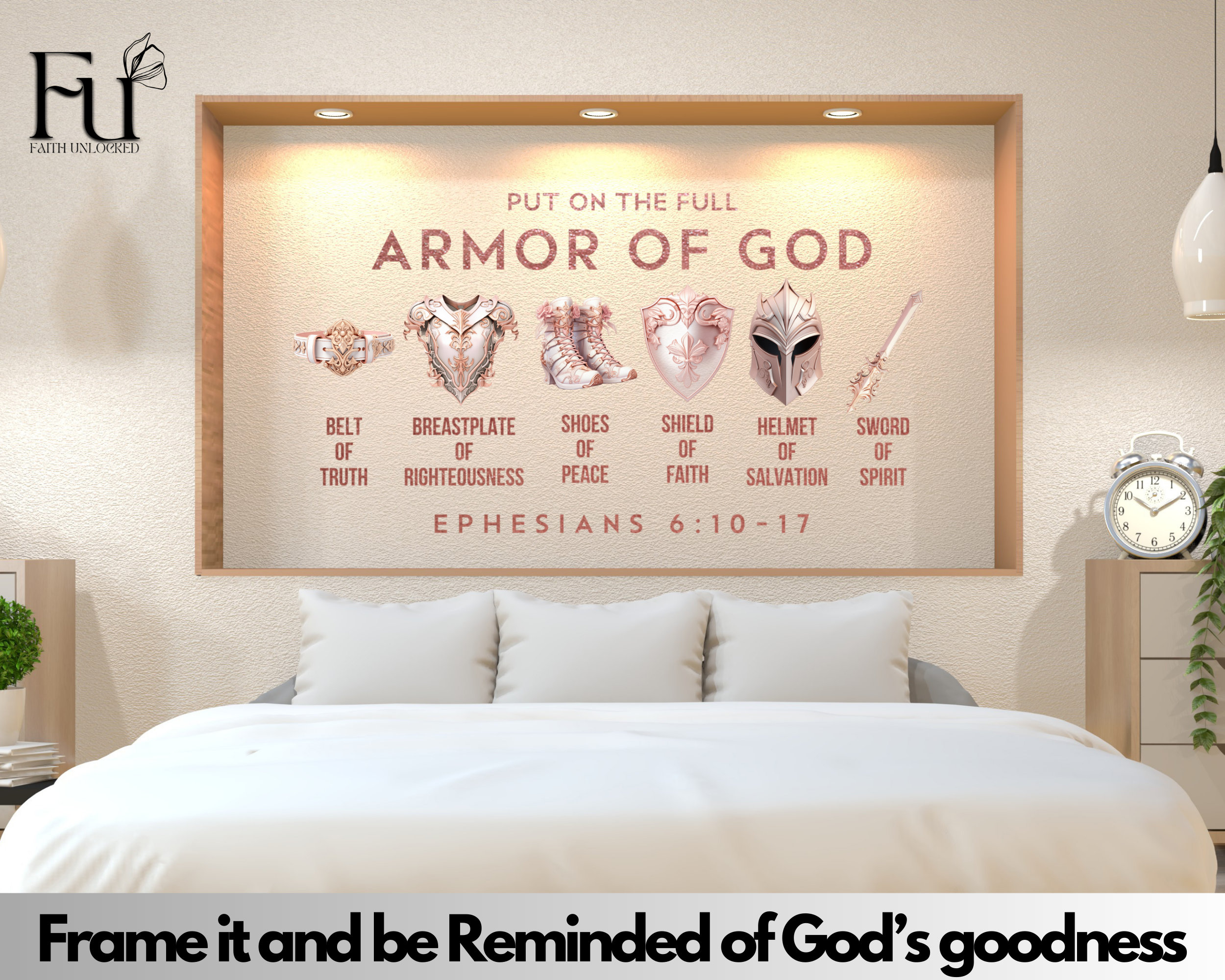 Full Armor of God svg, Rose Gold png, jpg scripture svg, Bible Quote ...