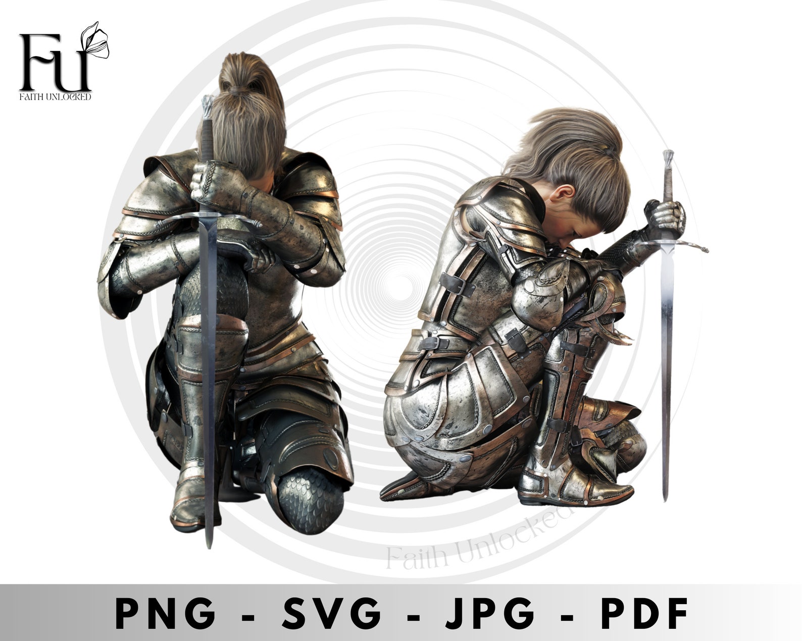 Kneeling Warrior Svg, Png, Jpeg, Armor of God Svg, Armour of God Png ...