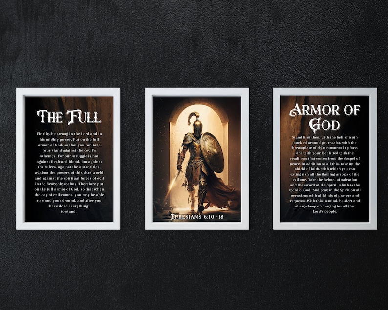 Full Armor of God Spiritual Warfare Scripture Wall Art Set - Etsy