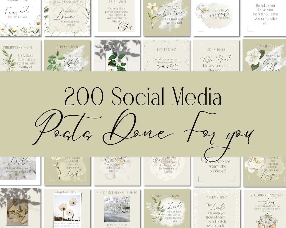 200 Christian Social Media Posts / Faith Insta Marketing / Religious ...