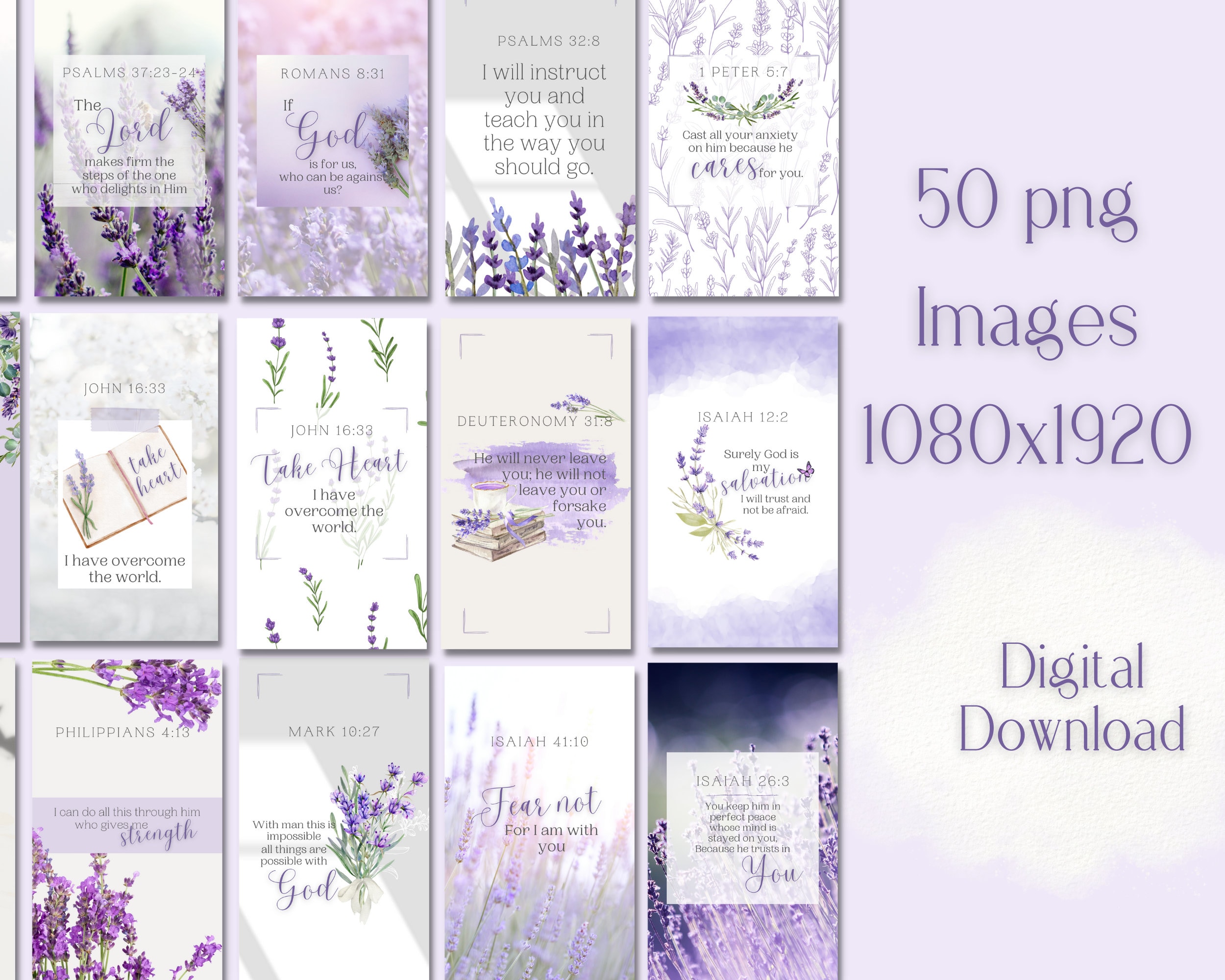 Digital Lavender Social Media Content / Christian Scripture / Faith ...