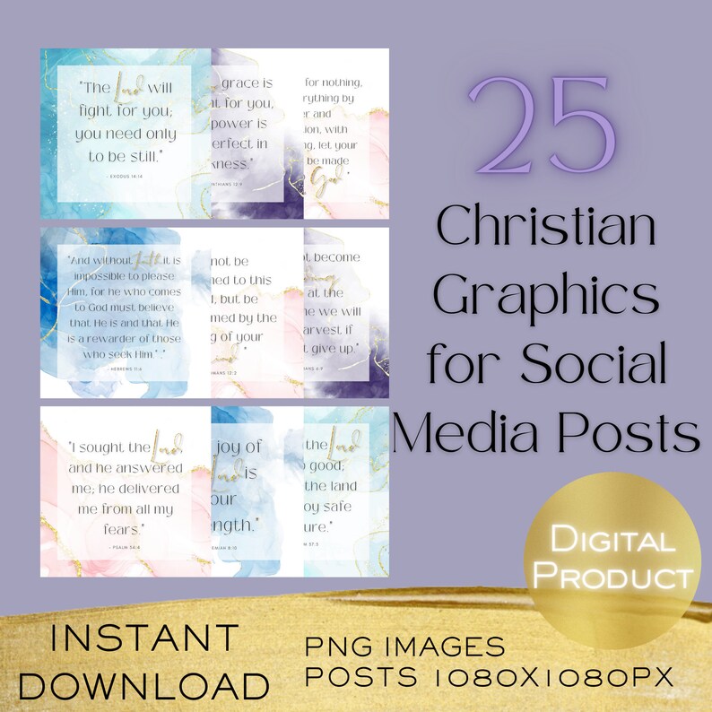 Christian Bible Verses Social Media Posts Graphics - Etsy
