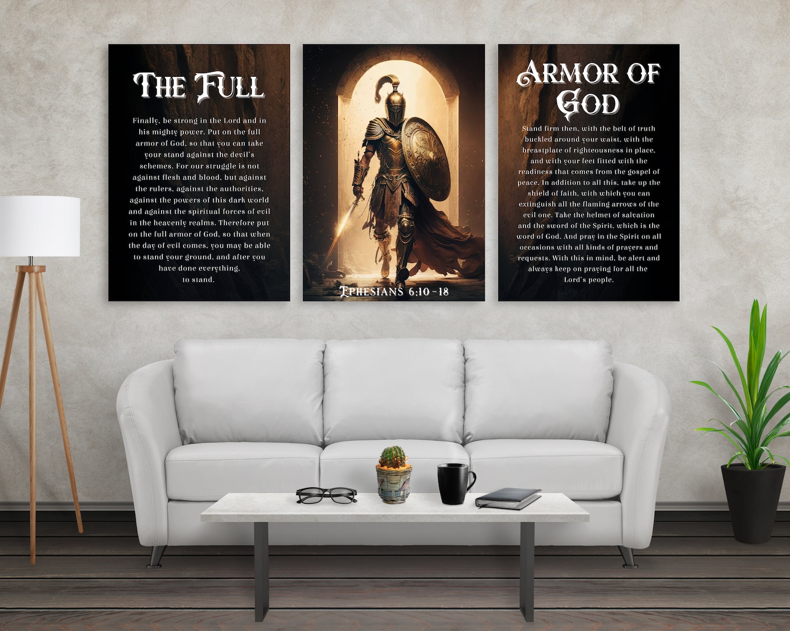 Full Armor of God, Spiritual Warfare, Scripture Wall Art, Set of 3 ...